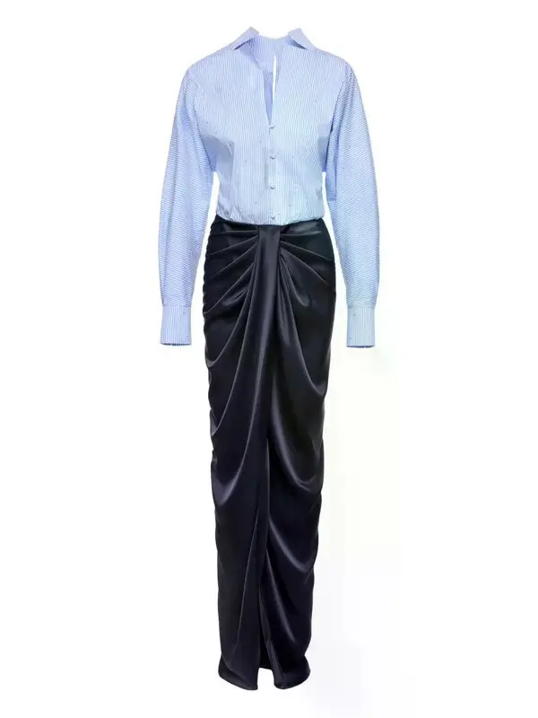 V:PM ATELIER Corynna Draped Maxi Dress - Blue