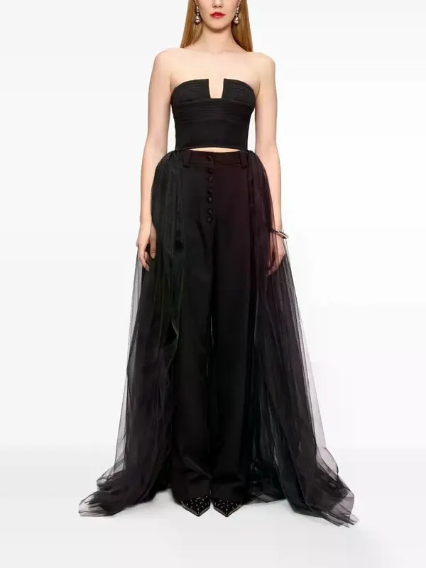V:PM ATELIER Strapless Tulle-panel Top