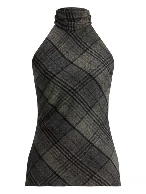 Ralph Lauren Check-pattern Turtleneck Top