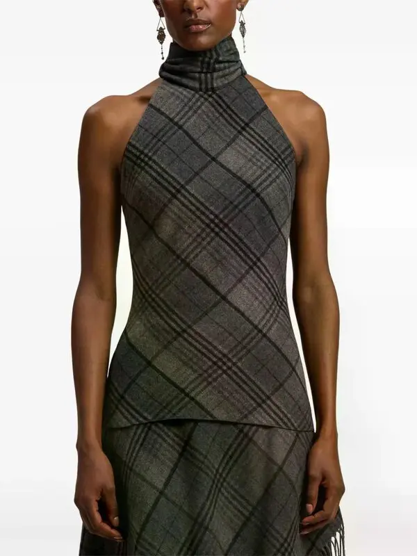Ralph Lauren Check-pattern Turtleneck Top