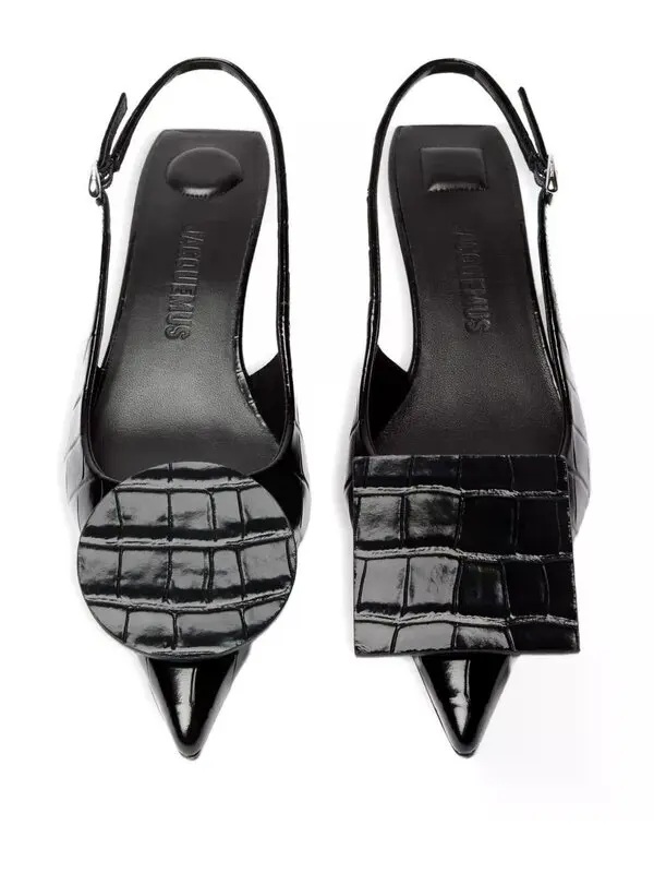 Jacquemus 40mm Duelo Crocodile-effect Pumps