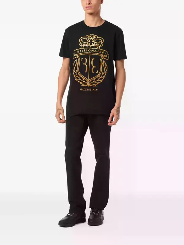 BILLIONAIRE Crest Round-neck T-shirt - Black