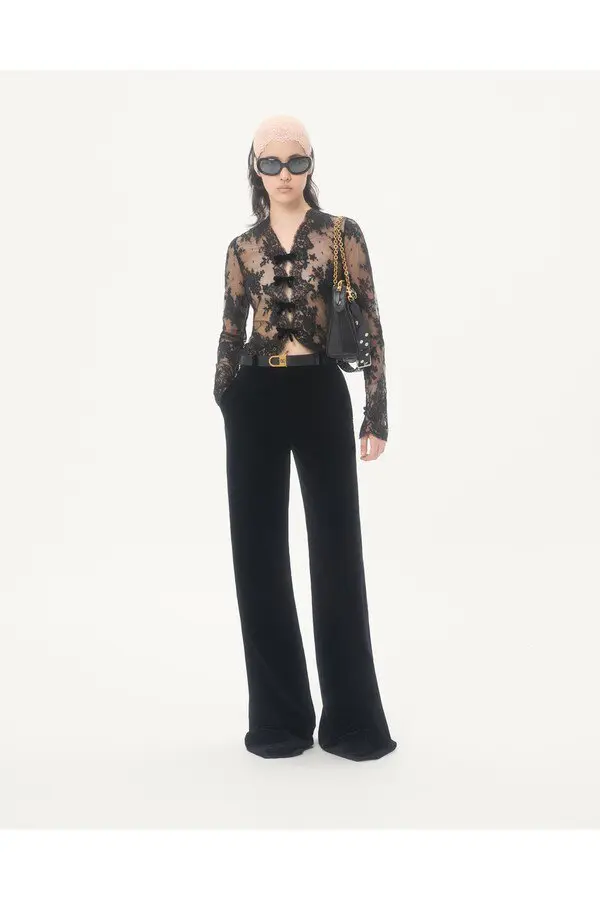 Valentino Garavani Velvet Trousers - Black