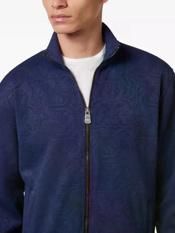 BILLIONAIRE Jacquard Zip-up Sweatshirt