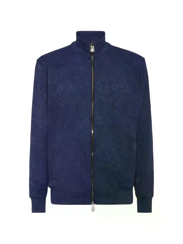 BILLIONAIRE Jacquard Zip-up Sweatshirt - Blue