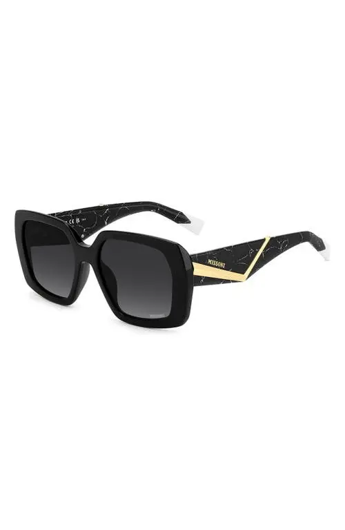 Missoni 55mm Gradient Rectangular Sunglasses - Black/dark Grey Sf