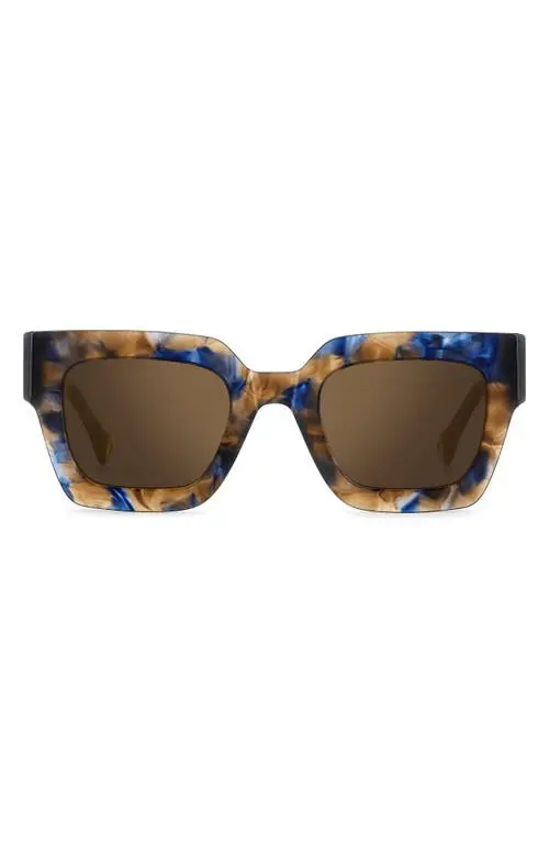 Carolina Herrera 49mm Square Sunglasses - Blue Havana/gold Sp
