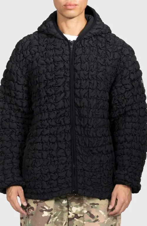 PLEASURES Tender Hooded Quilted Puffer Jacket - Black