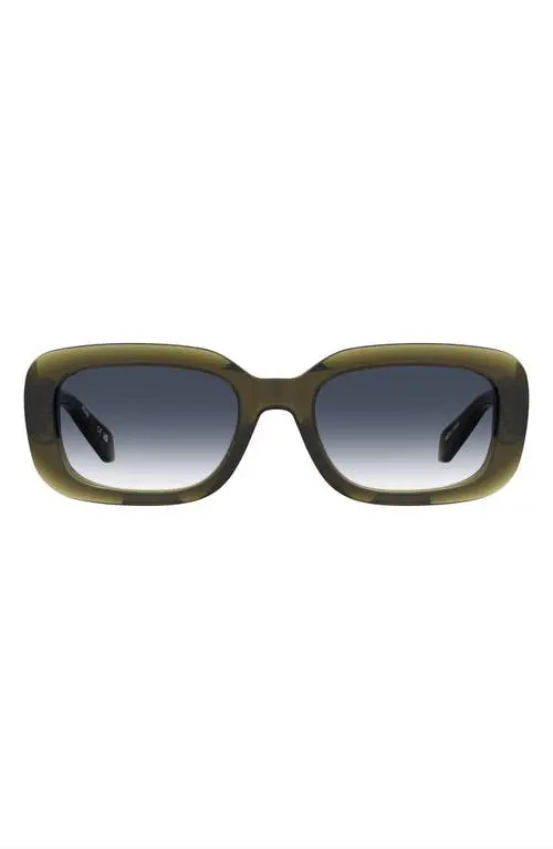 Moschino 54mm Rectangular Sunglasses - Olive/dark Blue