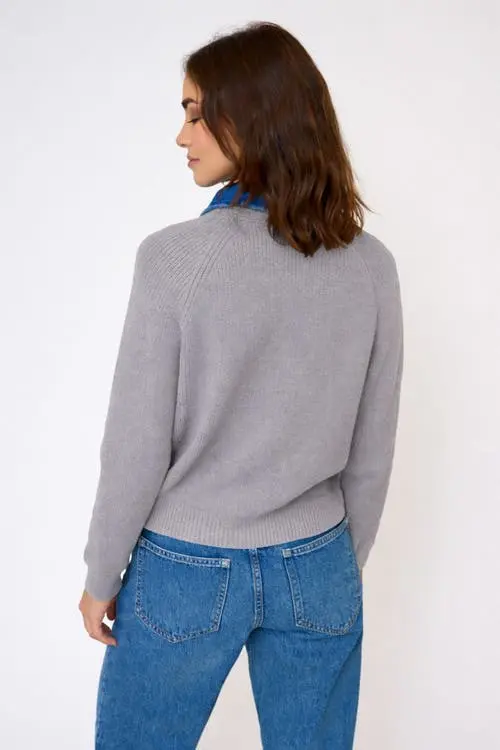 Central Park West Dash Denim Collar Pullover