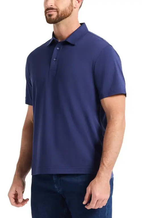 Robert Graham Furlan Solid Stretch Cotton Polo - Navy