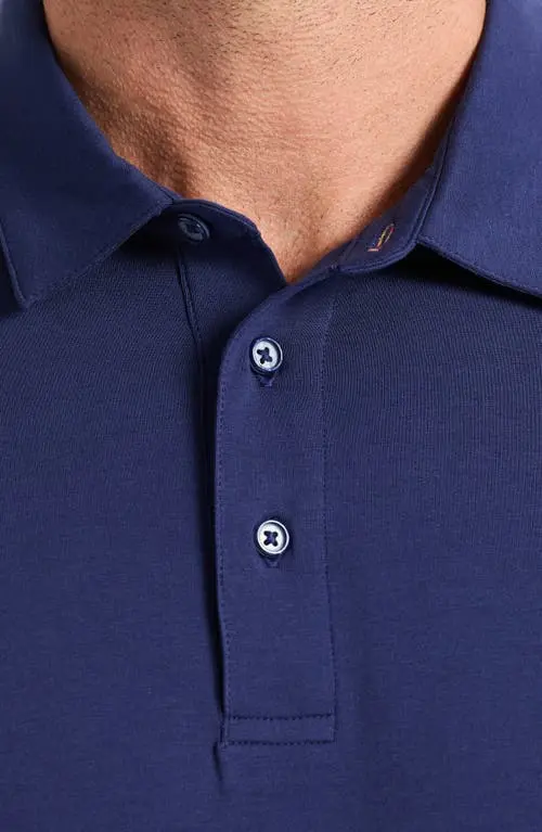 Robert Graham Furlan Solid Stretch Cotton Polo - Navy