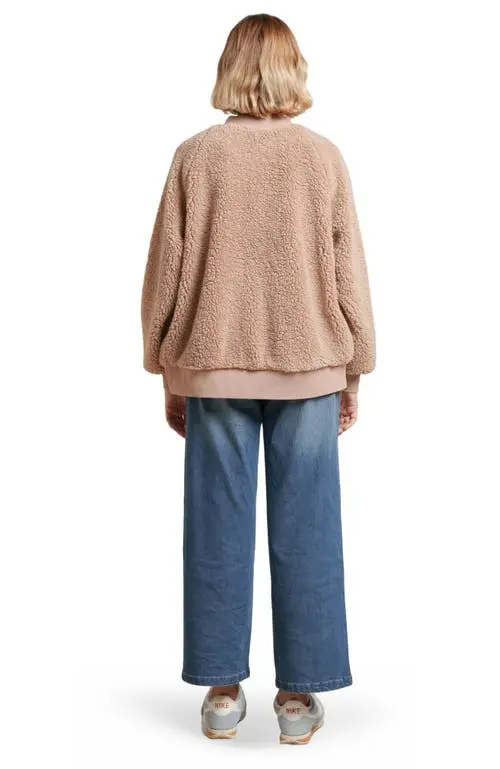 NOM MATERNITY Cozy Maternity Bomber Jacket