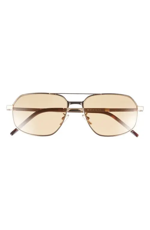 Givenchy Gv One 57mm Pilot Sunglasses - Gold/brown