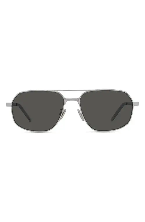 Givenchy Gv One 57mm Pilot Sunglasses - Shiny Palladium/smoke