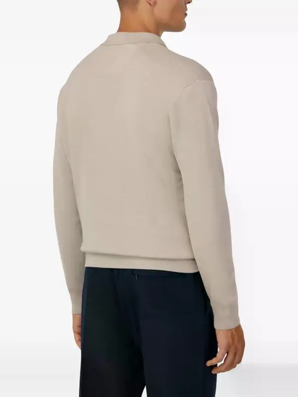 Boggi Milano Merino Wool Half-zip Sweater - Neutrals