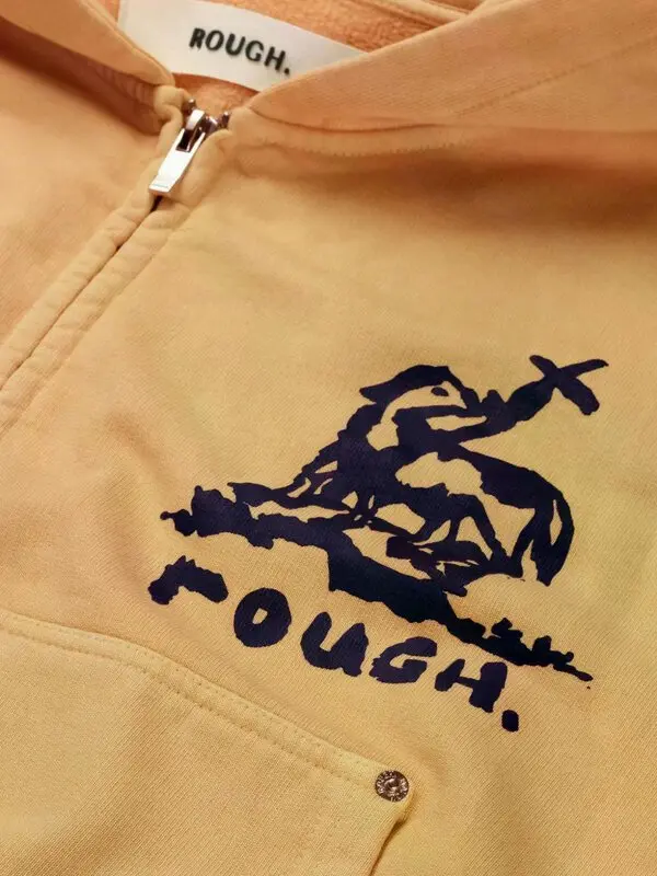ROUGH. Graphic-print Zip-up Hoodie