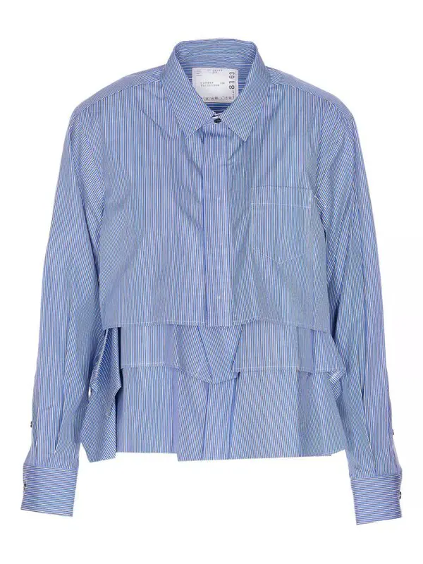 Sacai Striped Ruffled Shirt