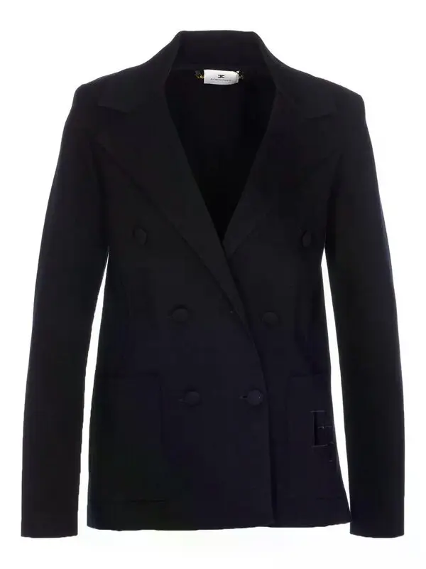 Elisabetta Franchi Double-breasted Cardigan With Embroidered Logo