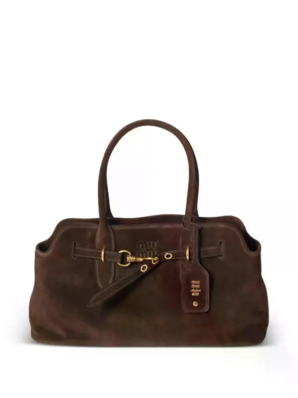 Miu Miu Aventure Suede Tote Bag - Brown