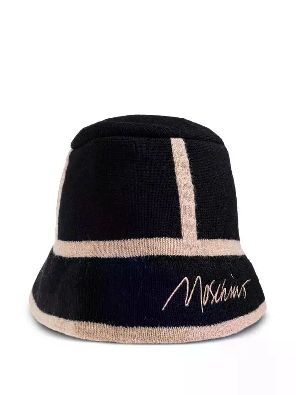 Moschino Panelled Wool Bucket Hat - Black