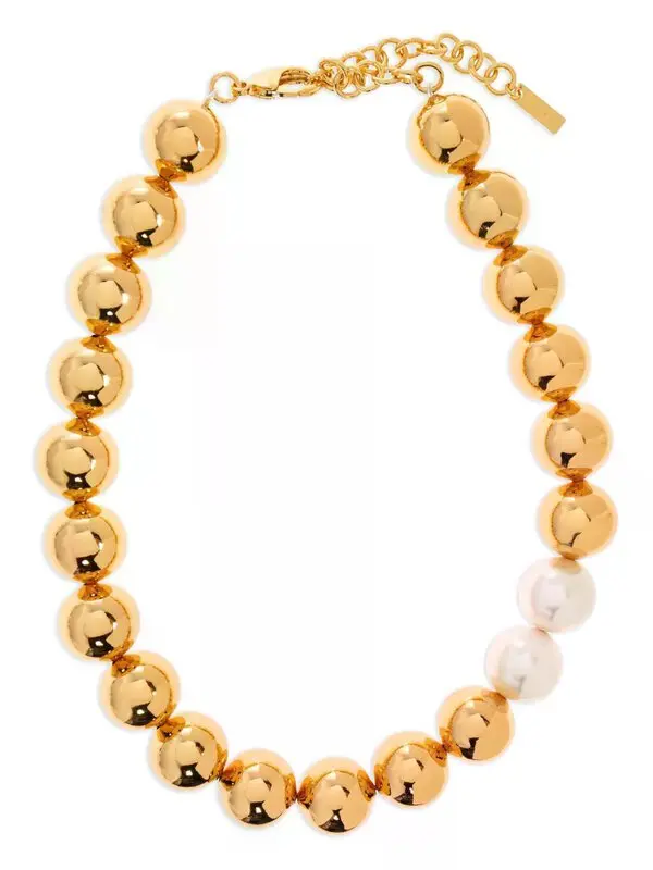 Moschino Faux-pearl Beaded Necklace - Gold
