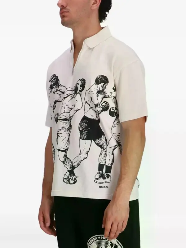 Hugo Boxing-print Polo Shirt