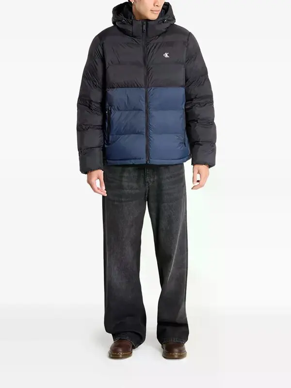 Calvin Klein Hooded Colour-block Puffer Jacket