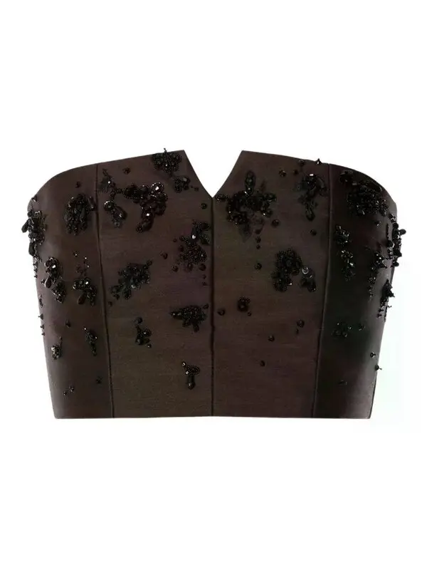 Alberta Ferretti Sequin-embellished Corset Top - Brown