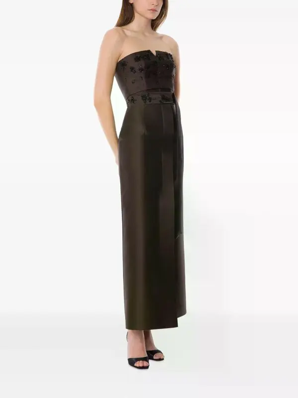 Alberta Ferretti Sequin-embellished Corset Top - Brown