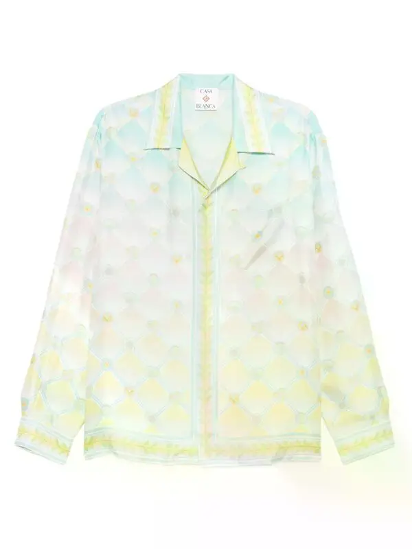 Casablanca Candy Icons-print Silk Shirt - Blue