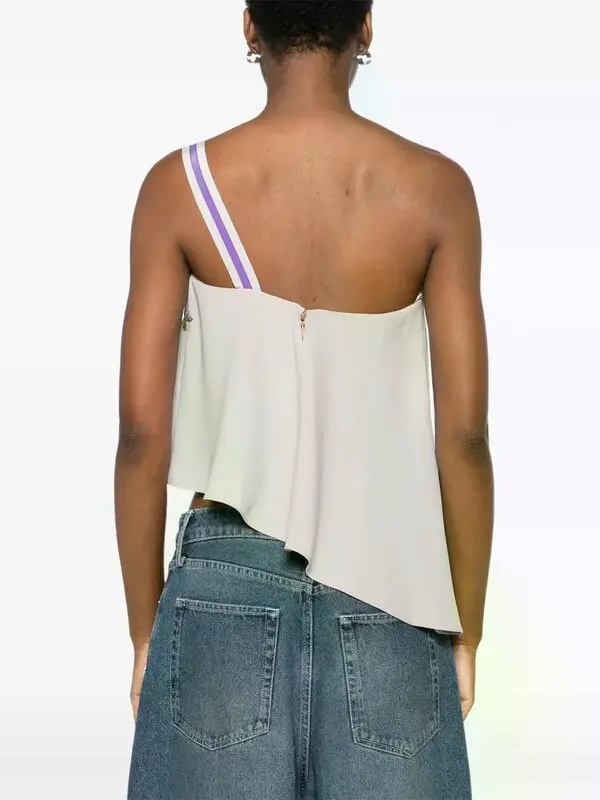 GEMY MAALOUF Embroidered-flowers One-shoulder Top