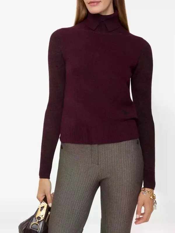 Burberry Equestrian Knight Roll-neck Sweater - Red
