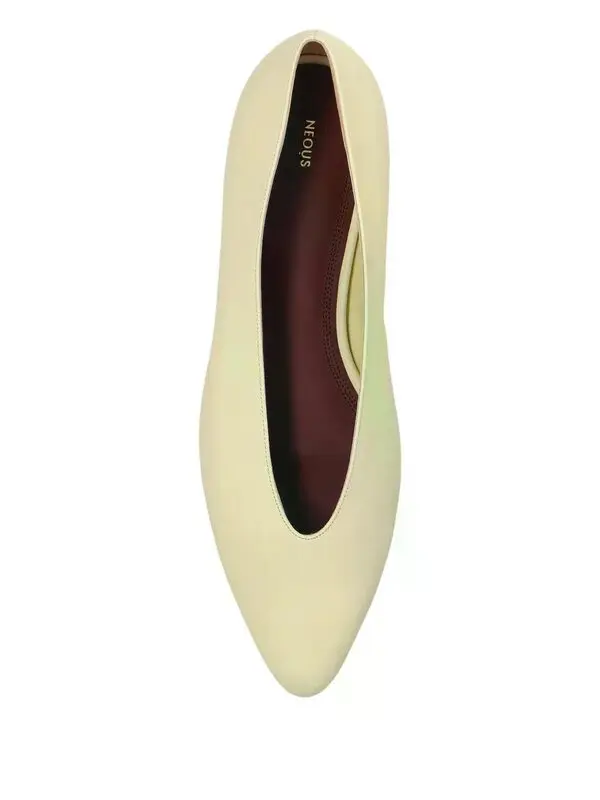 NEOUS Beid Pointed-toe Leather Ballet Flats - White