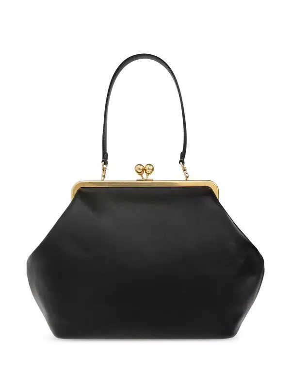 COACH Large Kisslock Frame Clutch - Black