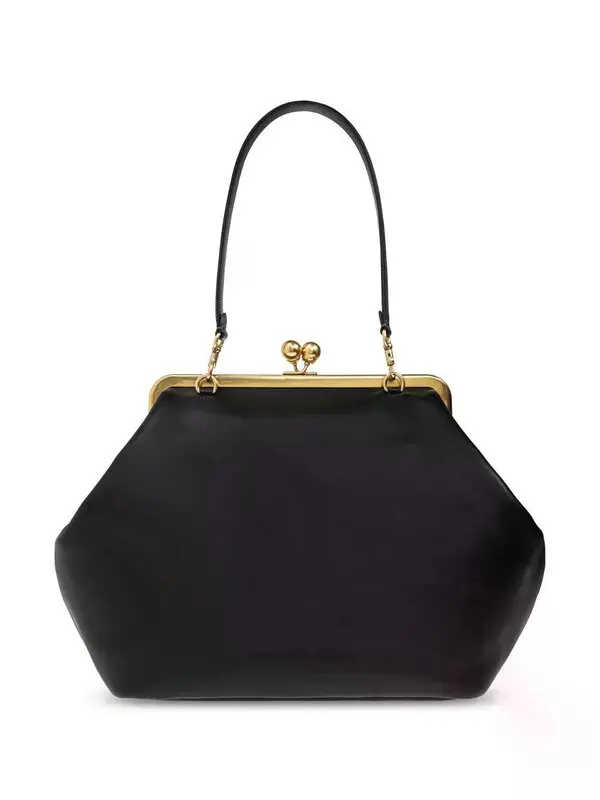 COACH Large Kisslock Frame Clutch - Black