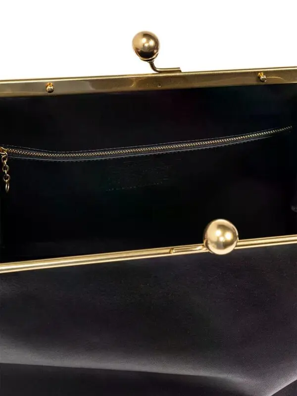 COACH Large Kisslock Frame Clutch - Black