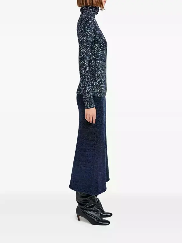 Proenza Schouler White Label Audrey Speckled Turtleneck Top - Blue