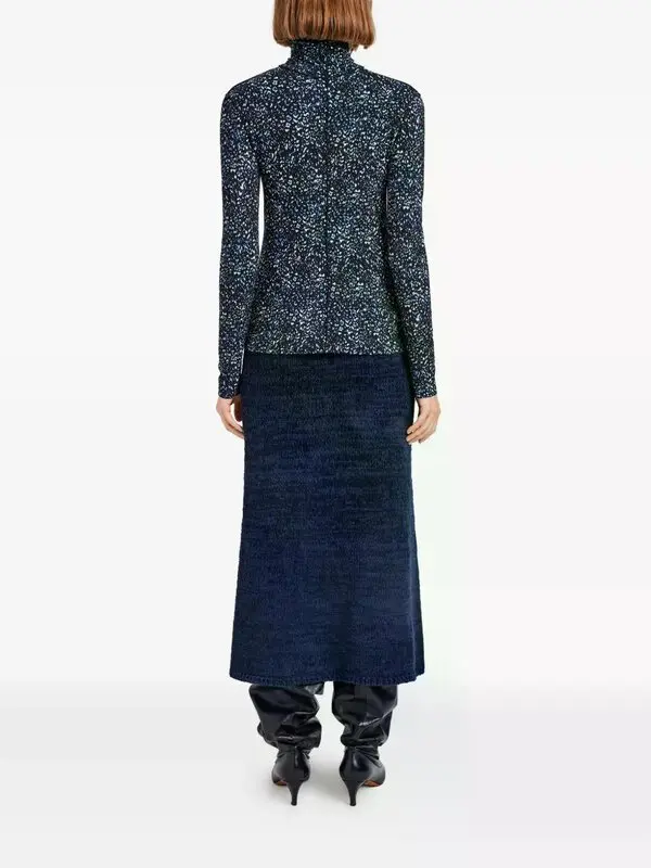 Proenza Schouler White Label Audrey Speckled Turtleneck Top - Blue