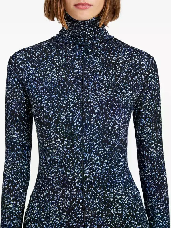 Proenza Schouler White Label Audrey Speckled Turtleneck Top - Blue