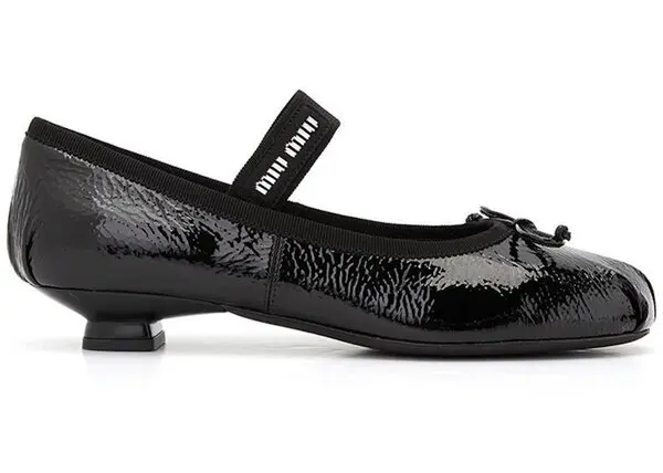 Miu Miu Crinkled Leather Ballerinas