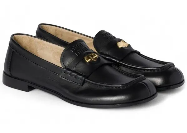 Miu Miu Leather Penny Loafers