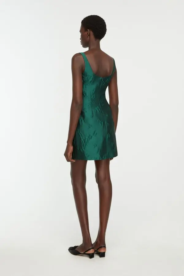 EMILIA WICKSTEAD Emerald Ditsy Floral Jacquard Dress - Green
