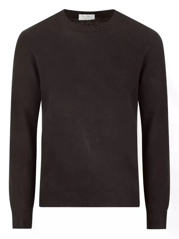 CHEZ PAUL Ribbed Cashmere Crewneck Sweater - Brown