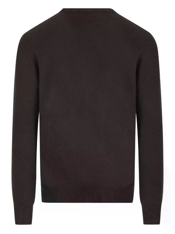 CHEZ PAUL Ribbed Cashmere Crewneck Sweater - Brown