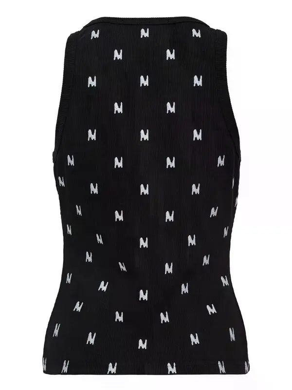 MSGM Ribbed Logo-embroidered Tank Top