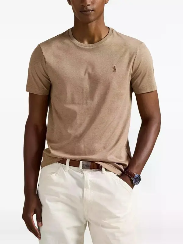 Polo Ralph Lauren Embroidered Small-logo T-shirt - Brown