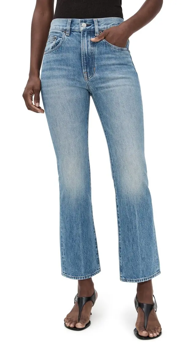 A.L.C. The 009 Cropped Flare Jeans - Light Classic Blue