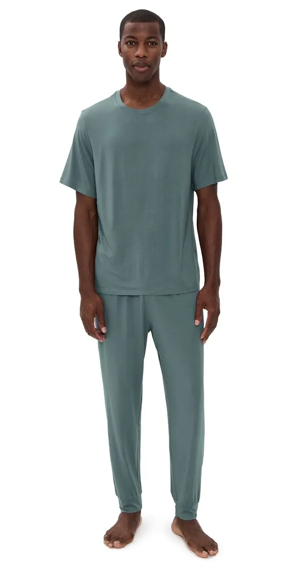 Eberjey Henry Pajama Set - Stone Blue