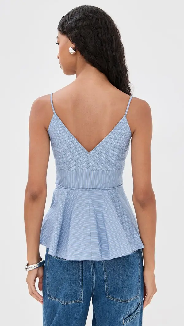 Co Striped Peplum Camisole